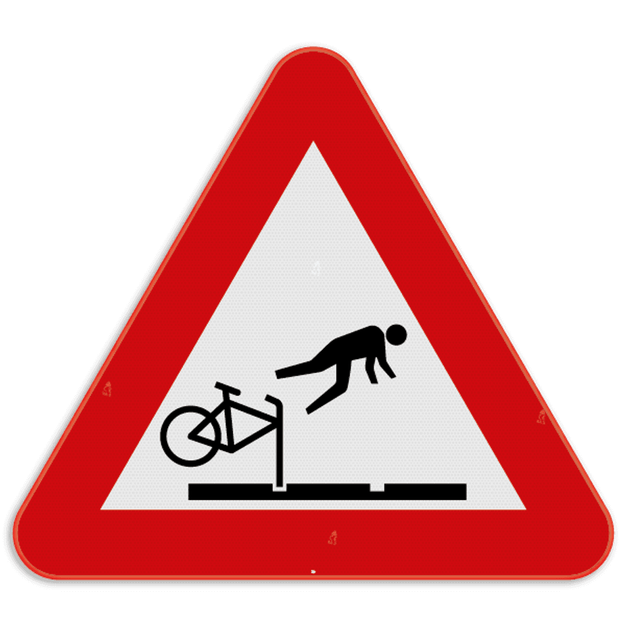Verkeersbord SB250 - Tramrails valgevaar - Grappige borden - Niet ...