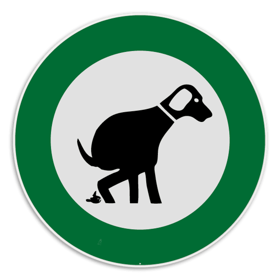 Panneau chien – déjections autorisées – zone canine extérieure