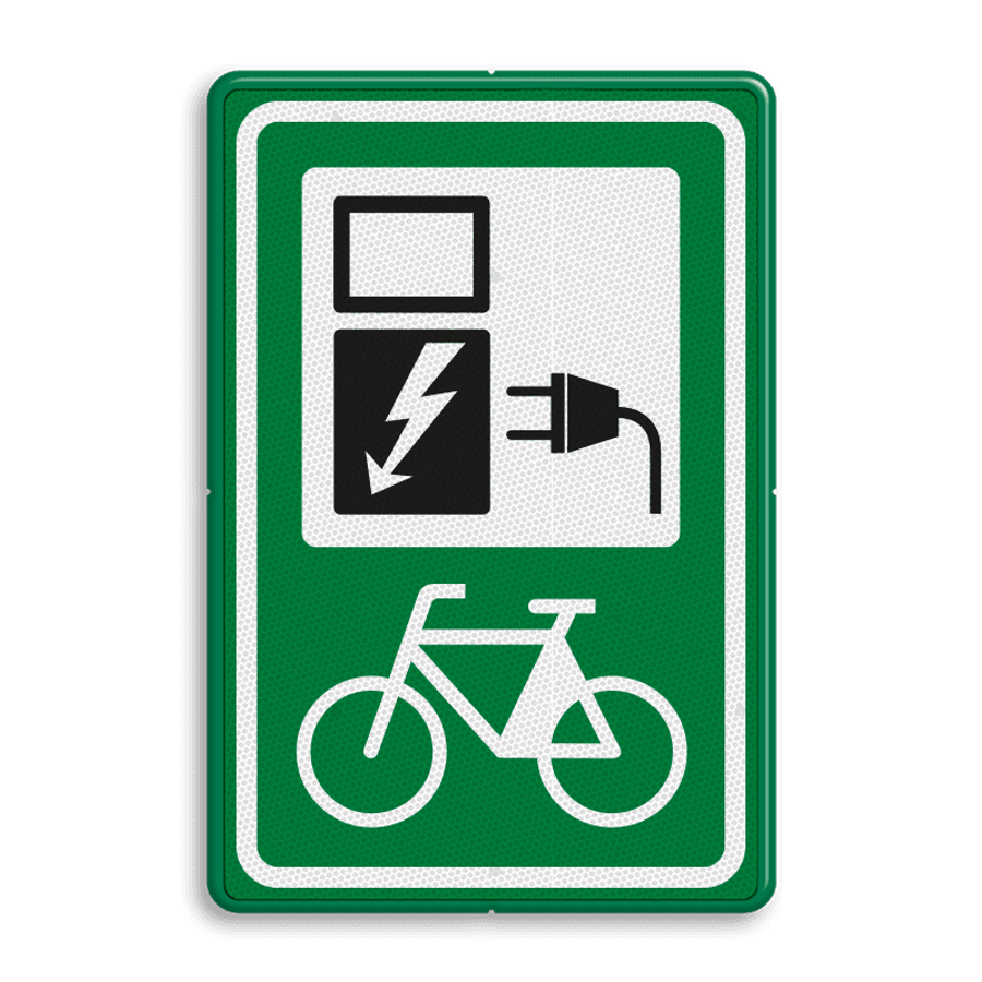 Bord elektrisch laden fiets groen reflecterend online kopen