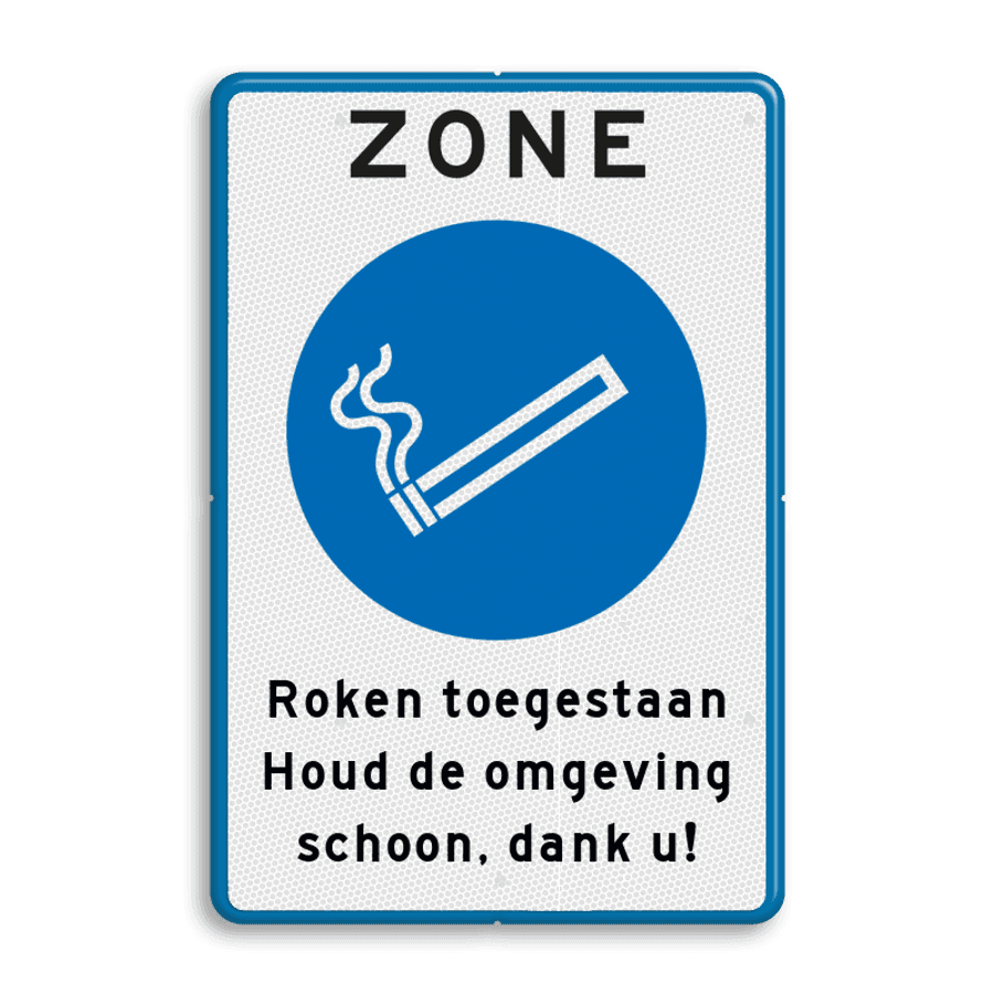 Zonebord Roken toegestaan voor rookplek bedrijf | Bestel nu!