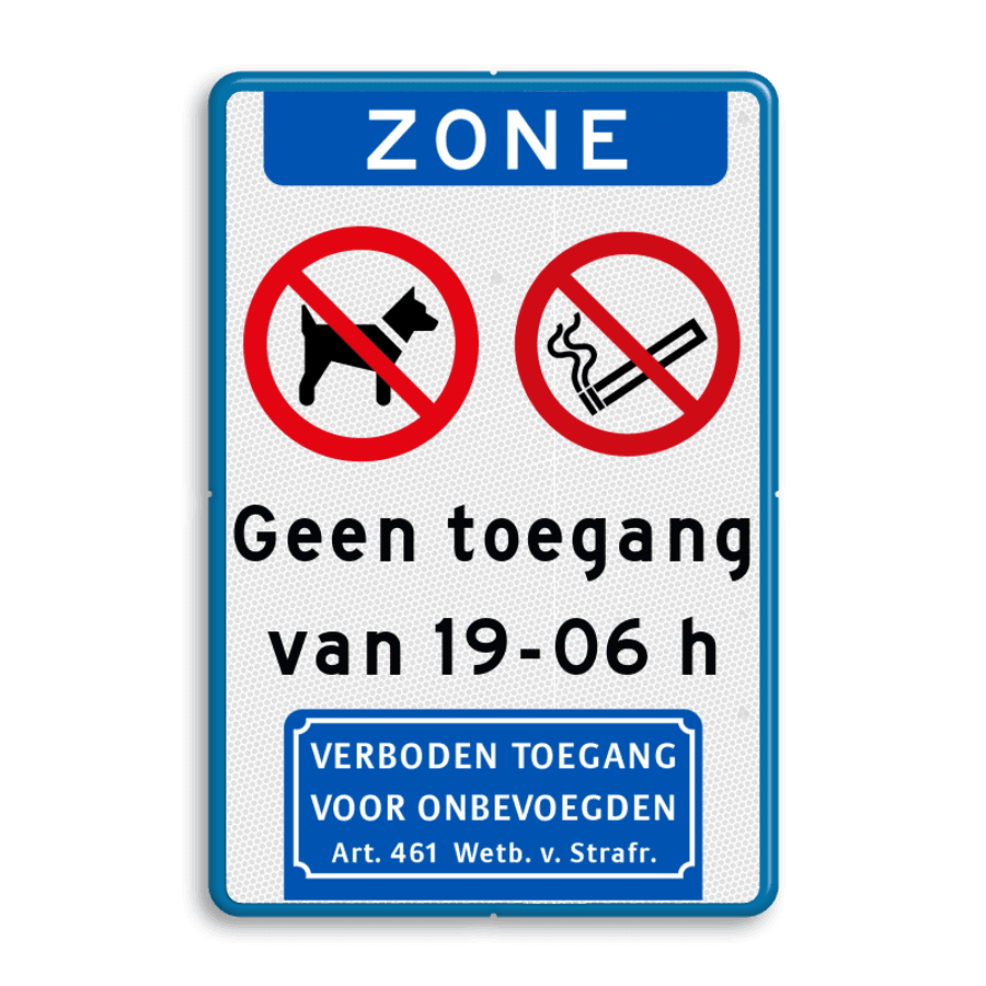 Bord ZONE Verboden voor Roken & Honden | Bestel snel online