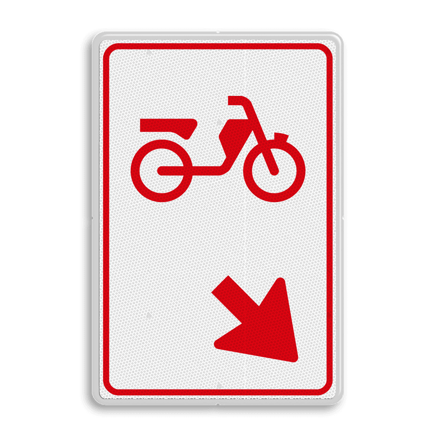 Verkeersbord D103 bromfietsers rechts van rijbaan wisselen | Bestel!