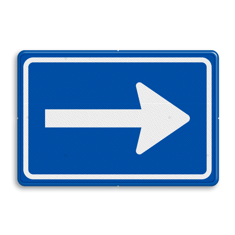 Betekenis Verkeersteken C04r - Eenrichtingsweg (volgen)