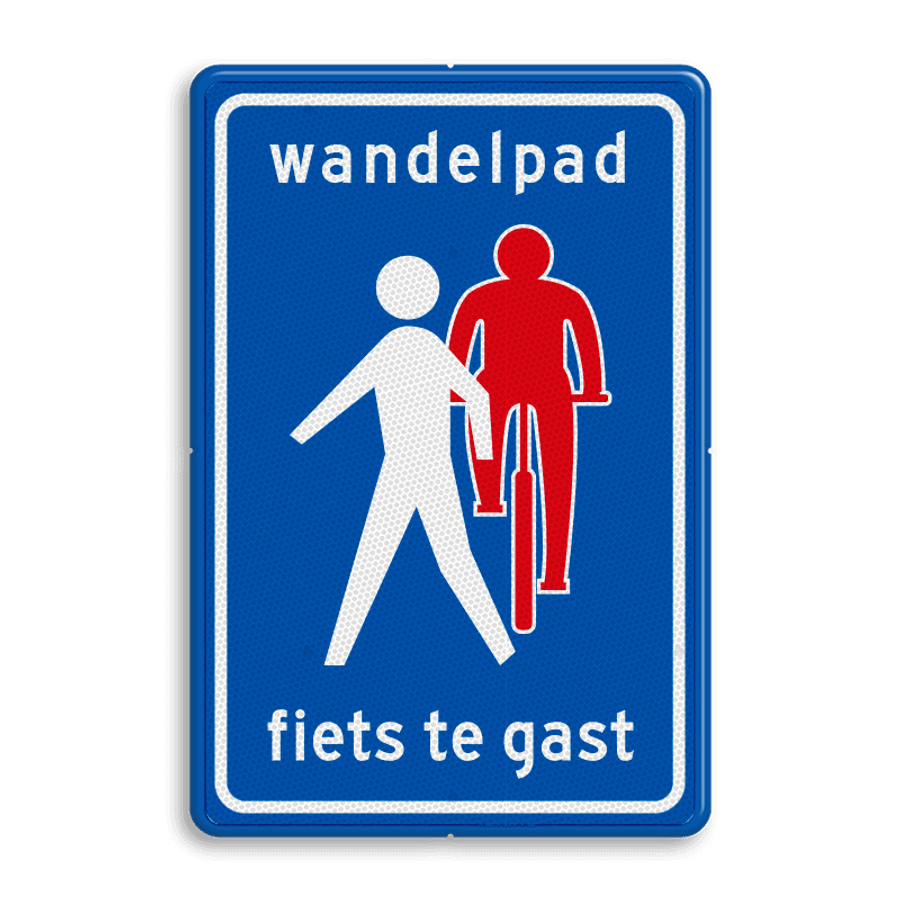 Verkeersbord Wandelpad, fietsers te gast kopen? | Bestel hier!