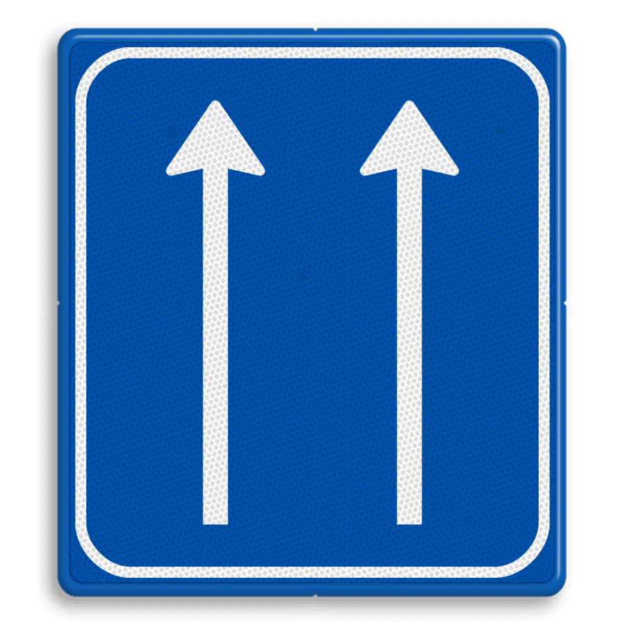 Betekenis Verkeersteken L07-2-rd-rd - aantal doorgaande rijstroken