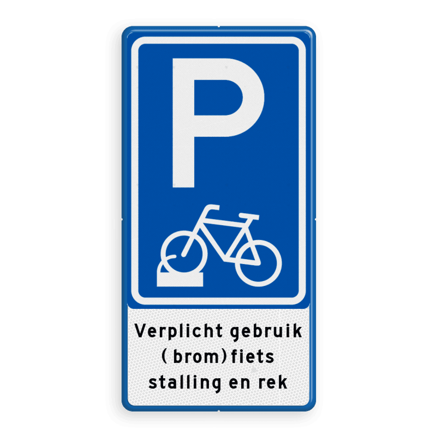Verkeersbord parkeren fiets in fietsenstalling kopen? | Bestel hier!