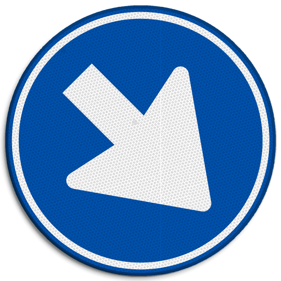 Betekenis Verkeersteken D02r - Gebod te passeren | Informatiebord.nl