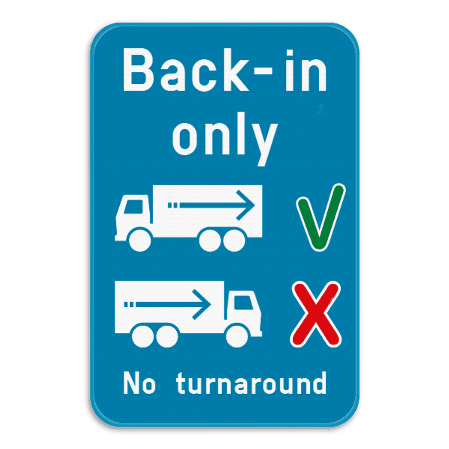 Informatiebord - Back-in only - Laden en lossen - Parkeerborden ...