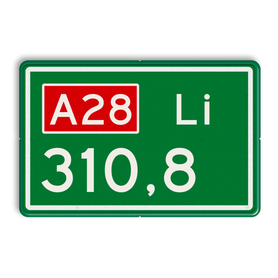 Betekenis Verkeersteken BB08-01l - Hectometerbord Snelweg