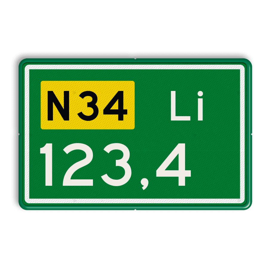 Betekenis Verkeersteken BB09-01l - Hectometerbord Autoweg