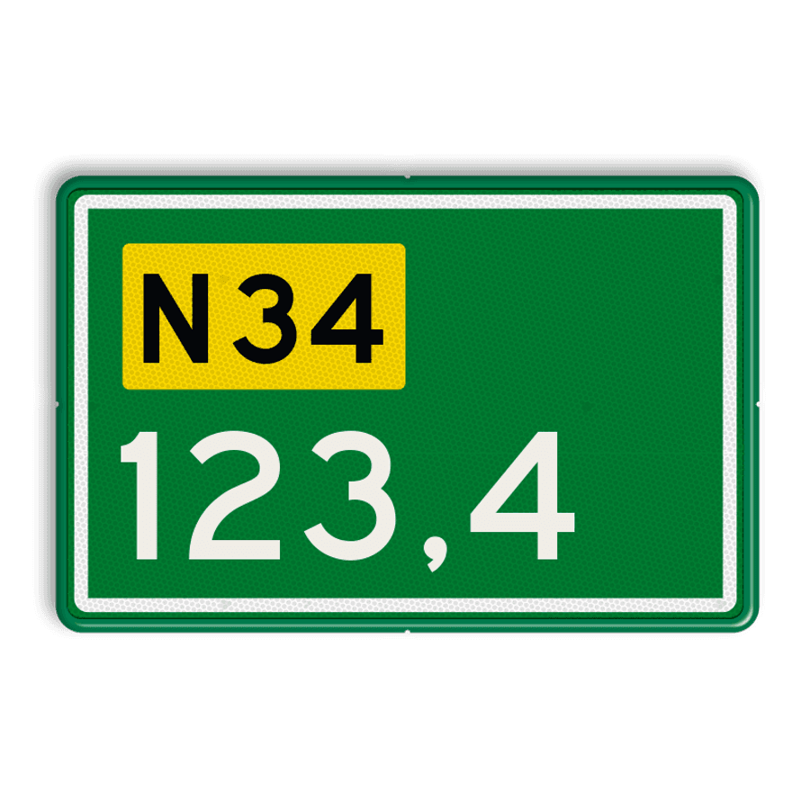 Betekenis Verkeersteken BB09-01a - Hectometerbord Autoweg
