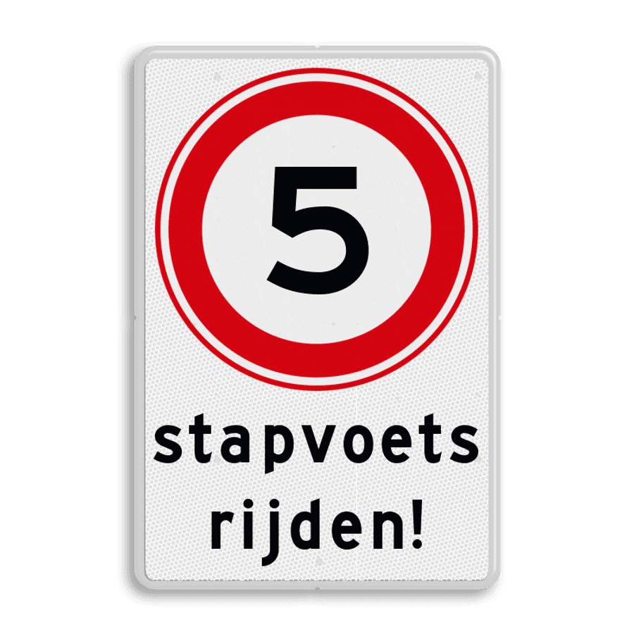 Betekenis Verkeersteken BT13a - Bord stapvoets rijden (maximum snelheid ...
