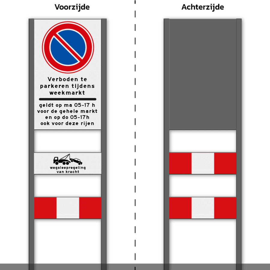 Betekenis Verkeersteken E01P - Parkeerverbod tijdens bepaalde tijden