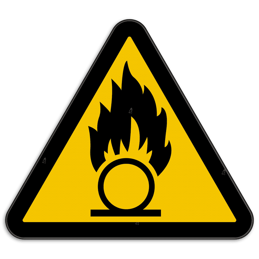 Waarschuwingsbord Gevaar oxiderende stoffen nodig? - Pictogram W028