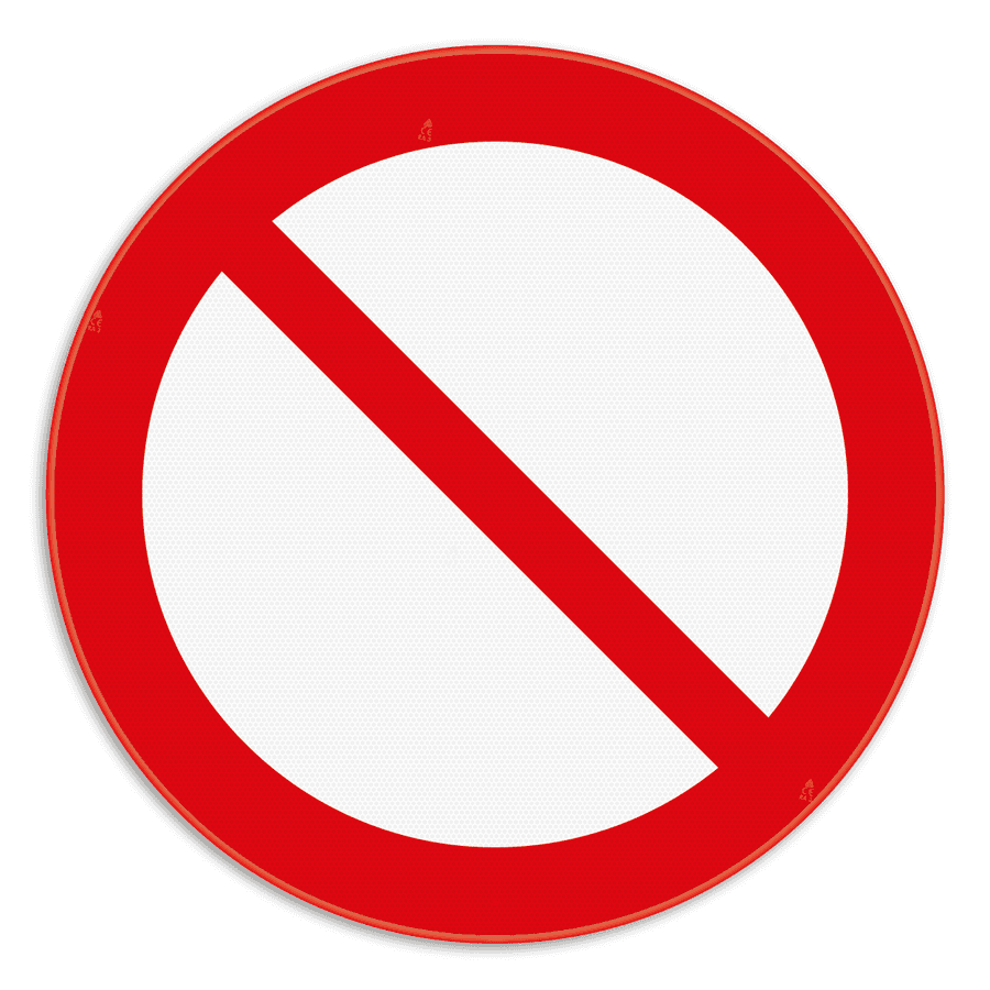 Algemeen verbod | Verbodsbord | Pictogram P001 | Verkeersbord.be