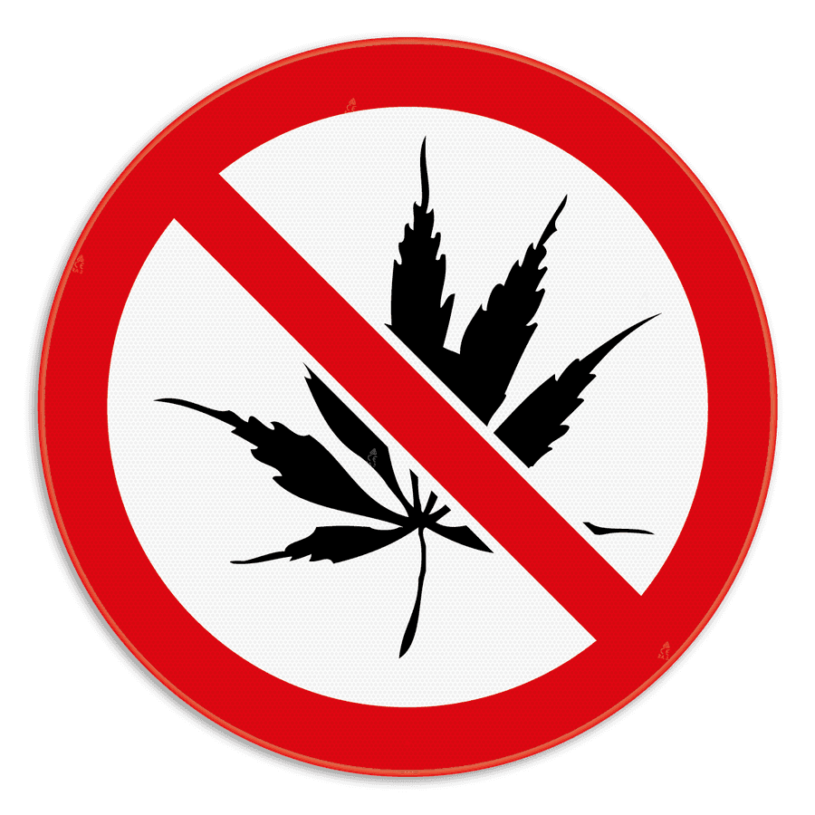 Panneau d'interdiction - Drogues interdites | Panneausignalisation.be