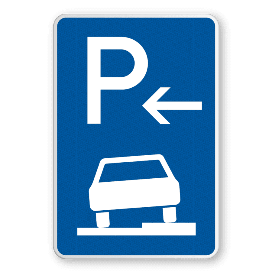 Verkehrszeichen Parken halb auf Gehwegen kaufen? | Gehweg links