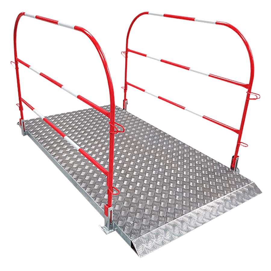 Aluminium loopbrug met inklapbare leuningen online kopen