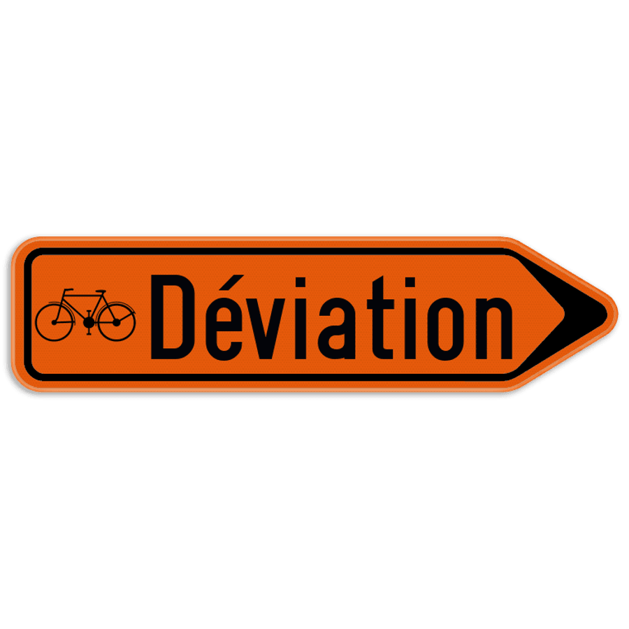 Panneau de signalisation - F41 - Déviation pour les cyclistes - Droite ...