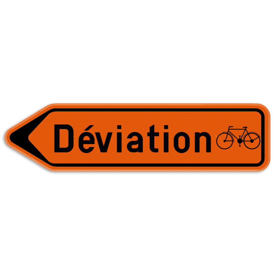 Panneau de signalisation - F41 - Déviation pour les cyclistes - Gauche ...