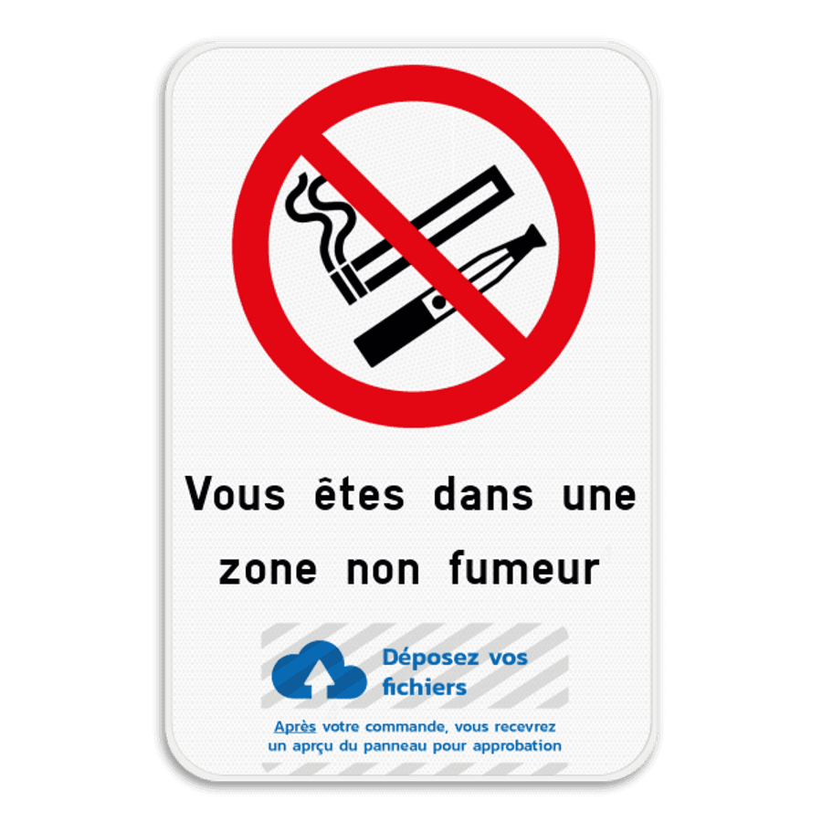 Interdiction de fumer - Texte personnalisé - Logo personnalisé ...