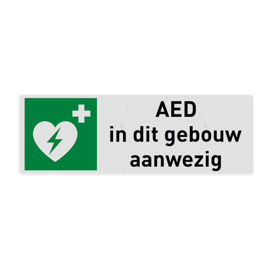 Veiligheidspictogram AED in dit gebouw aanwezig bord of sticker kopen