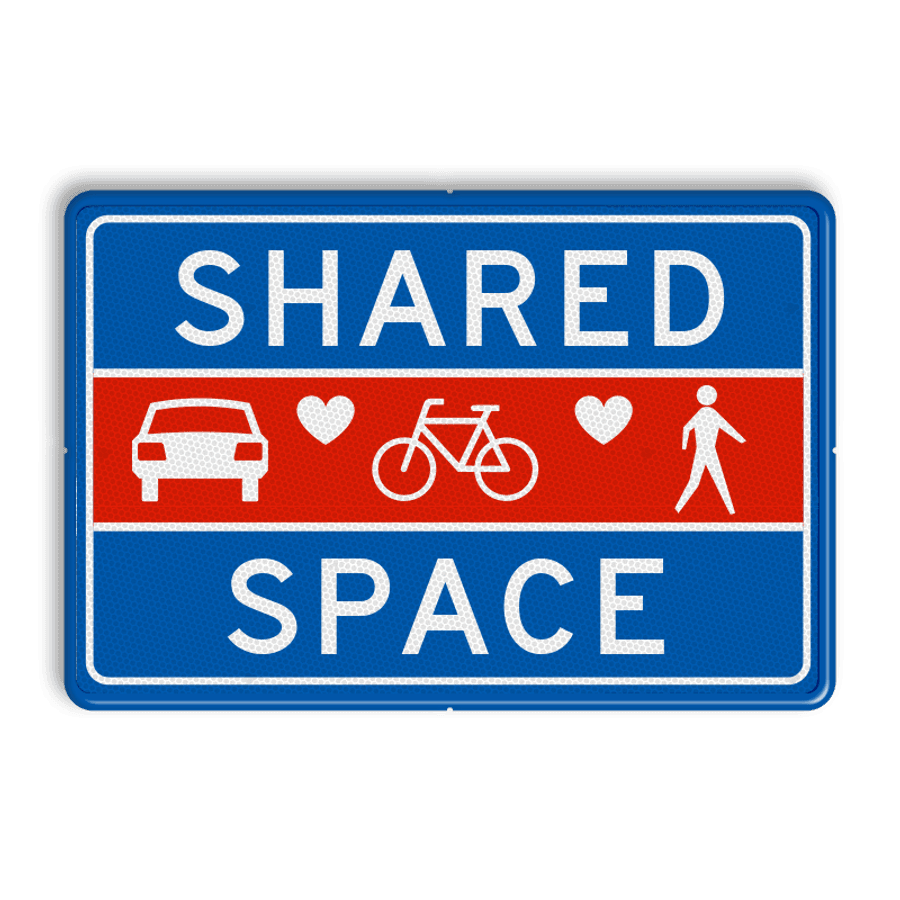 Verkeersbord shared space kopen? Bestel op Informatiebord.nl