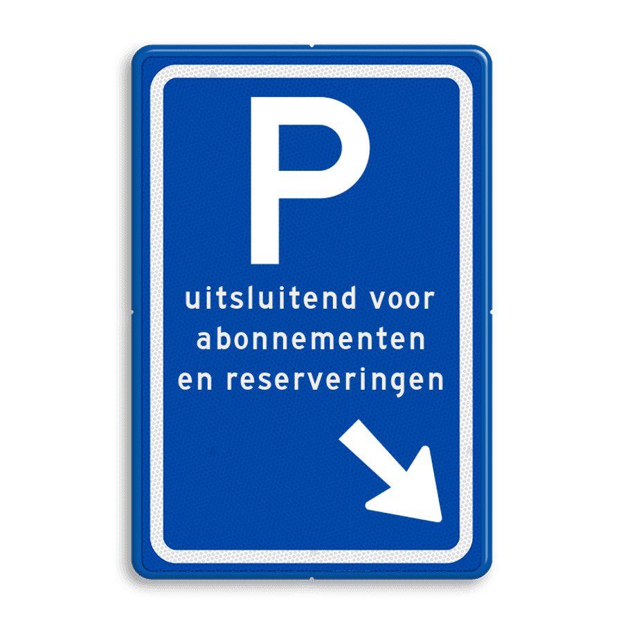 Parkeerbord met eigen tekst en pijl naar wens kopen? Bestel hier!
