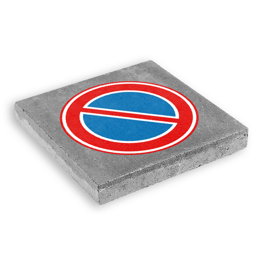 Betontegel met E1 symbool parkeerverbod | Bedrukte stoeptegels