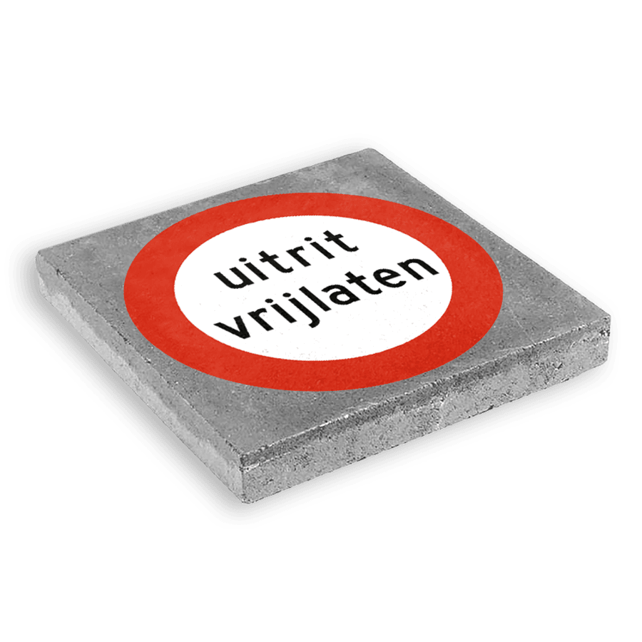 Symbooltegel Uitrit Vrijlaten kopen? Bedrukte stoeptegels