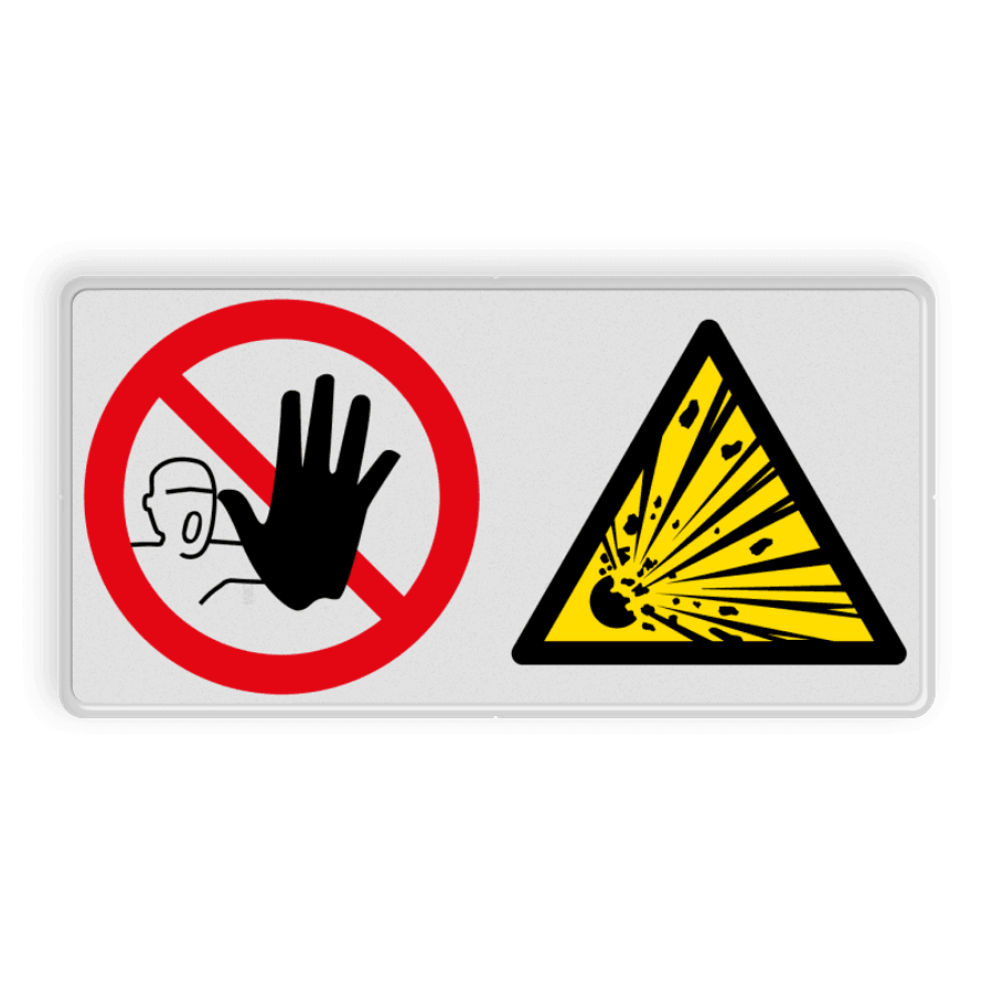 Veiligheidsbord met 2 pictogrammen explosiegevaar nodig?
