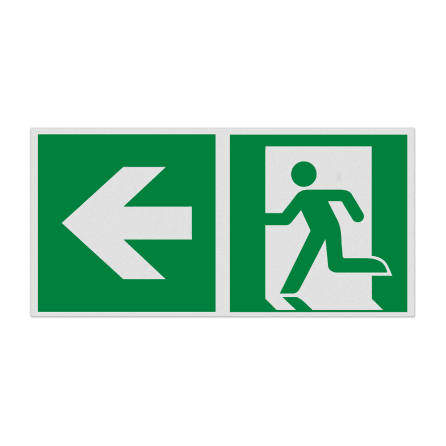 Vluchtroute bord met pijl naar links kopen? | Informatiebord.nl