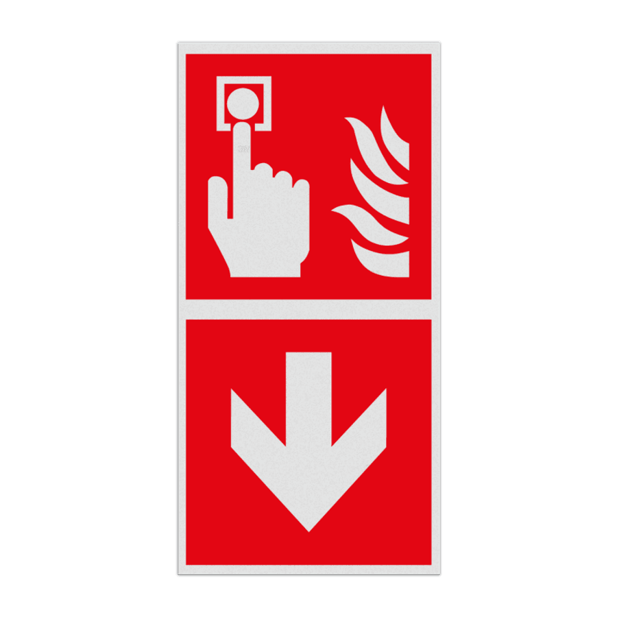 Brand bord met brand pictogram Brandmelder met pijl kopen? Bestel!