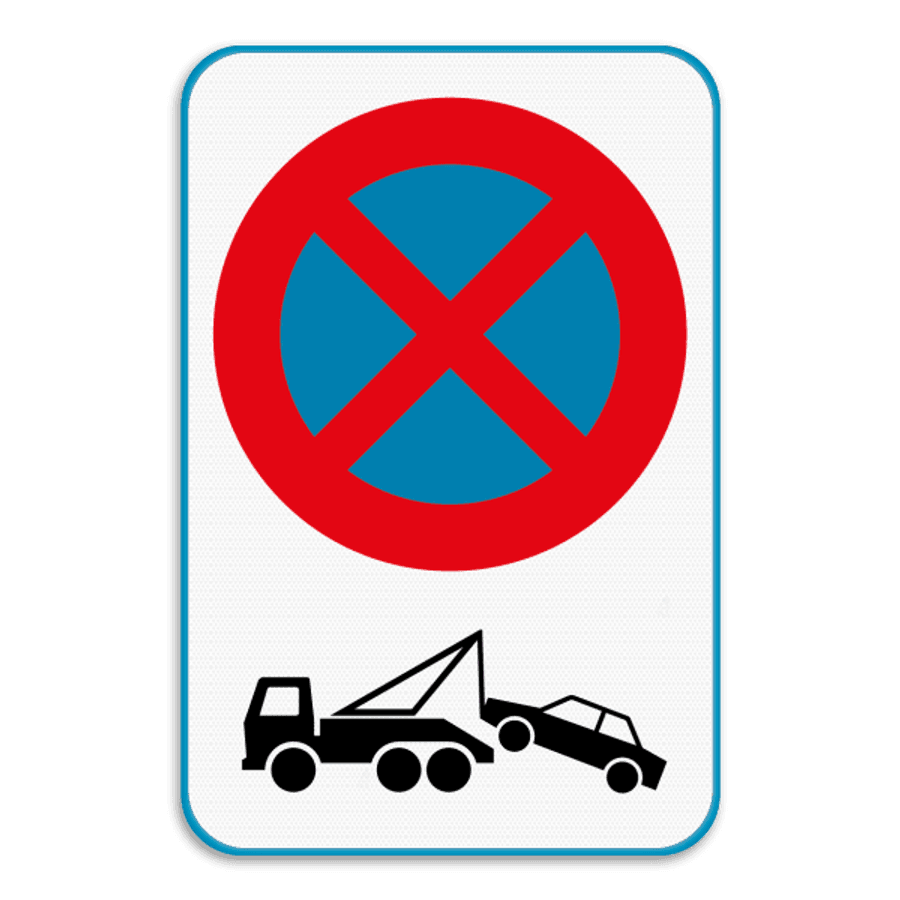 Parkeerverbod E3 met wegsleep pictogram - Parkeerborden verbod ...