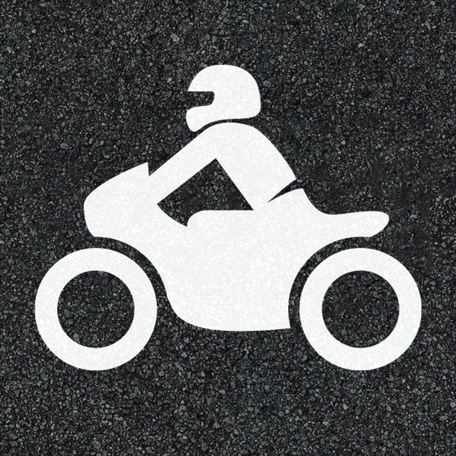 Thermoplast wegmarkering - Symbool Motorfiets | Informatiebord.nl