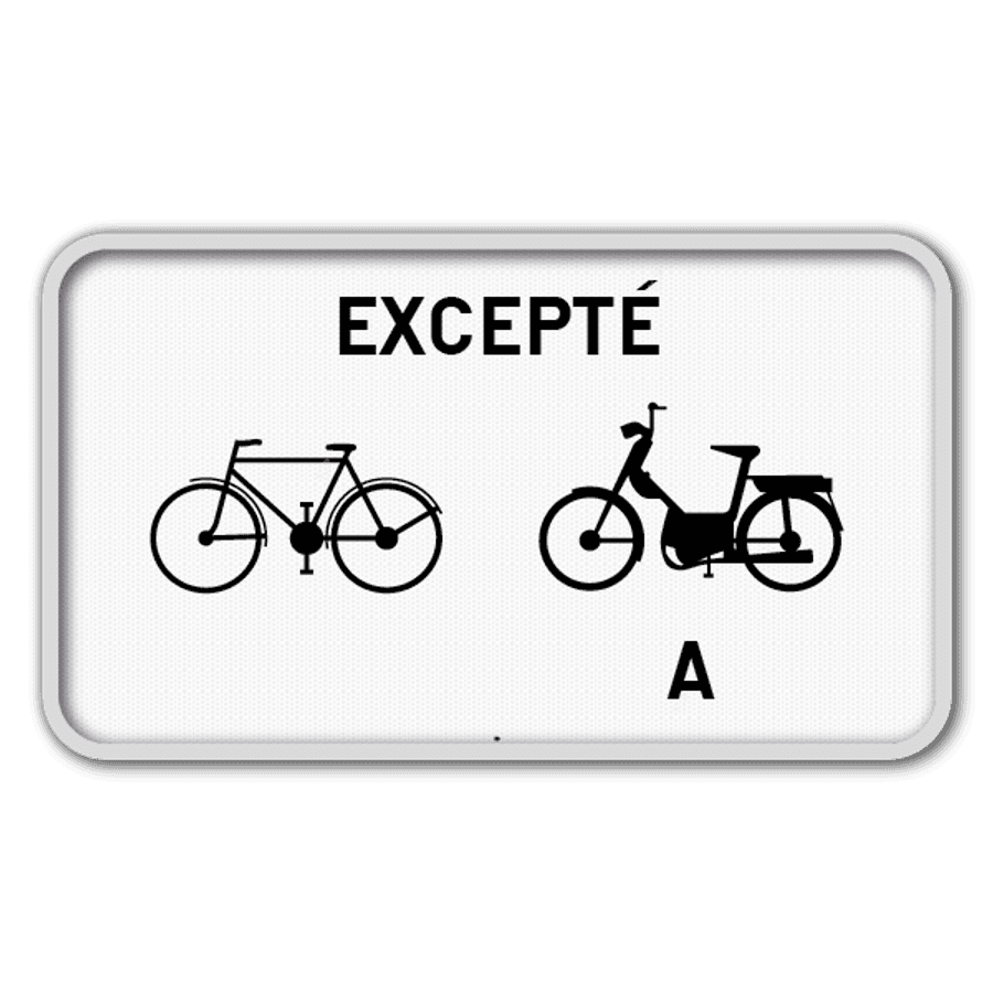 Signification Panneau de signalisation M3 - Excepté bicyclettes et ...