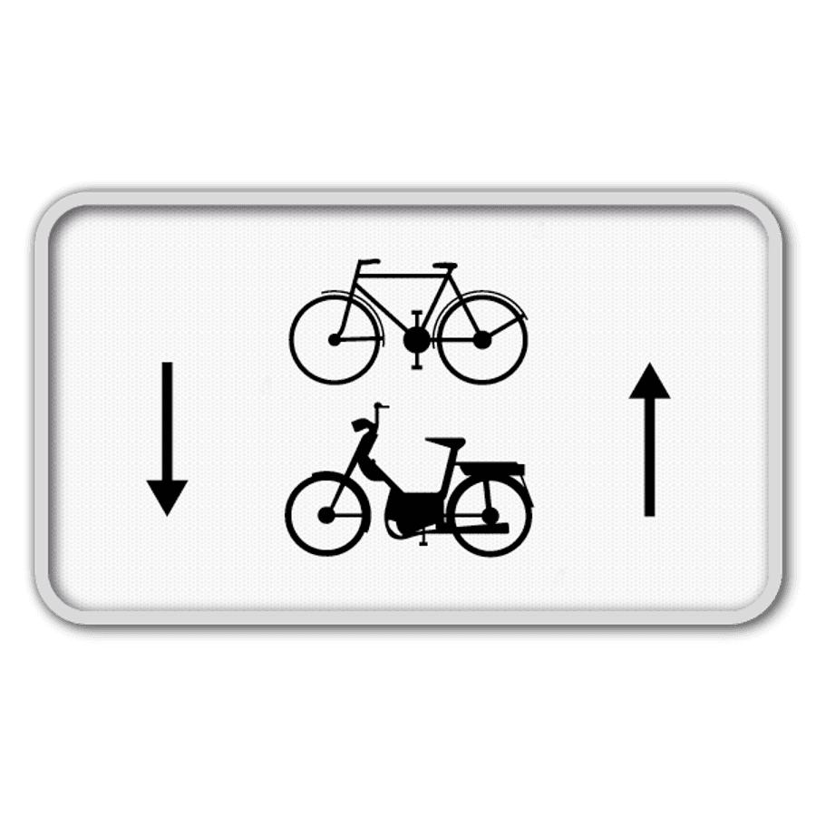 Un panneau M5bis Deux roues de classe A et B dans les deux sens