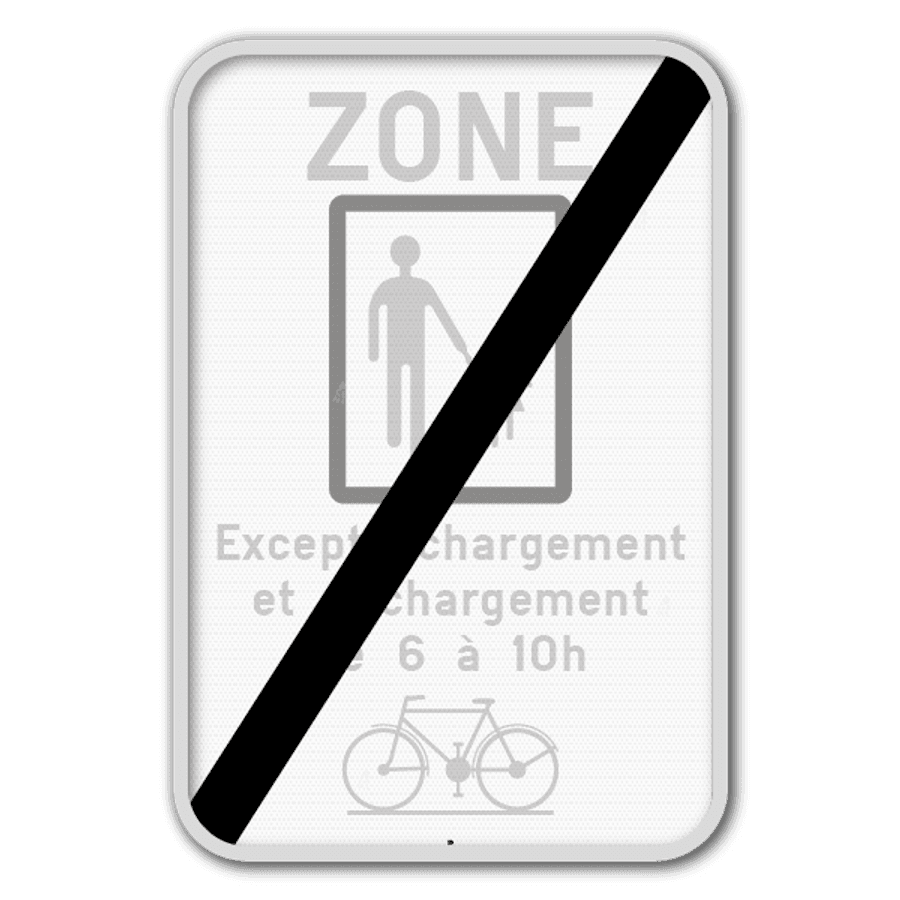 Signification Panneau de signalisation F105 - Fin d'une zone piétonne