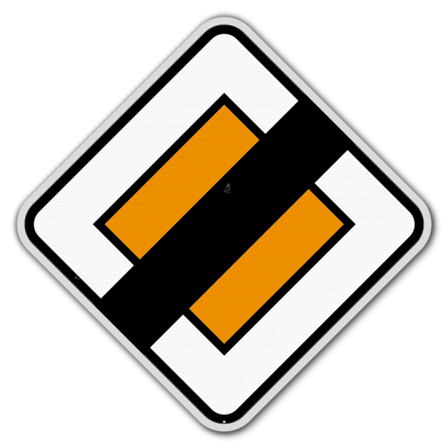Signification Panneau de signalisation B11 - Fin de voie prioritaire