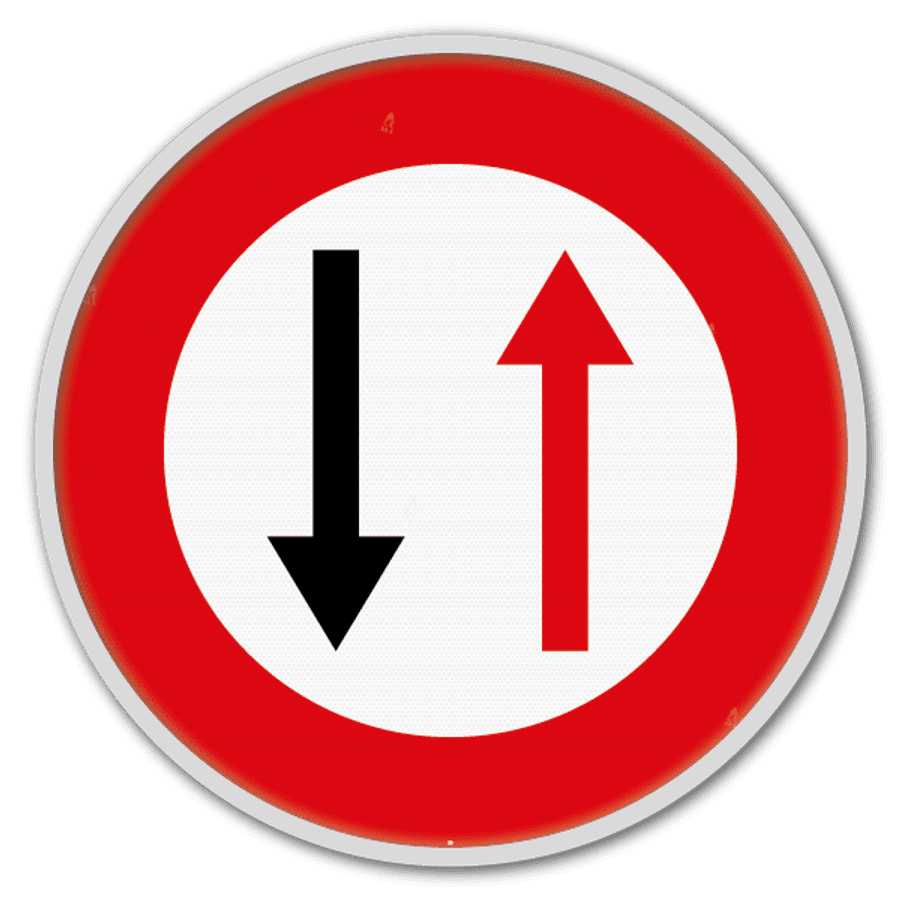 Signification Panneau de signalisation B19 - Passage étroit - Céder le ...