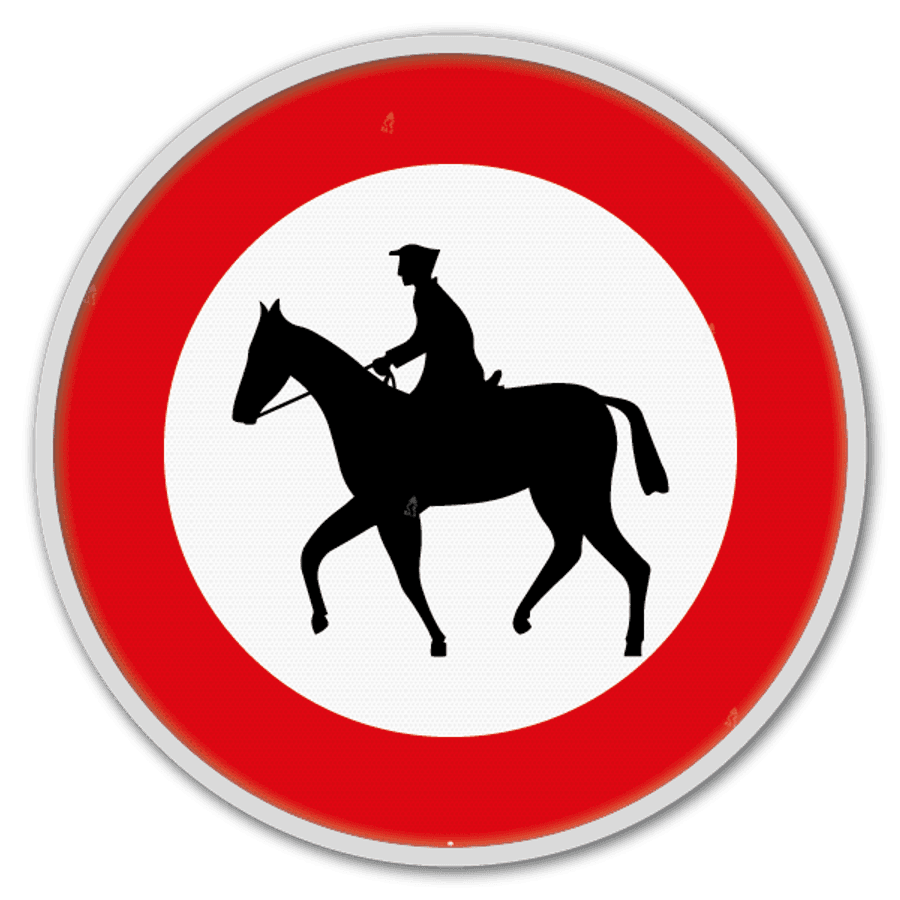 Signification Panneau de signalisation C15 - Accès interdit aux cavaliers