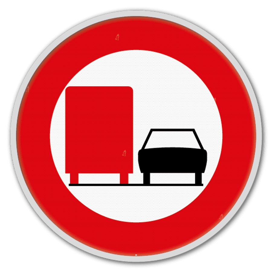 Signification Panneau de signalisation C39 - Dépassement interdit pour ...