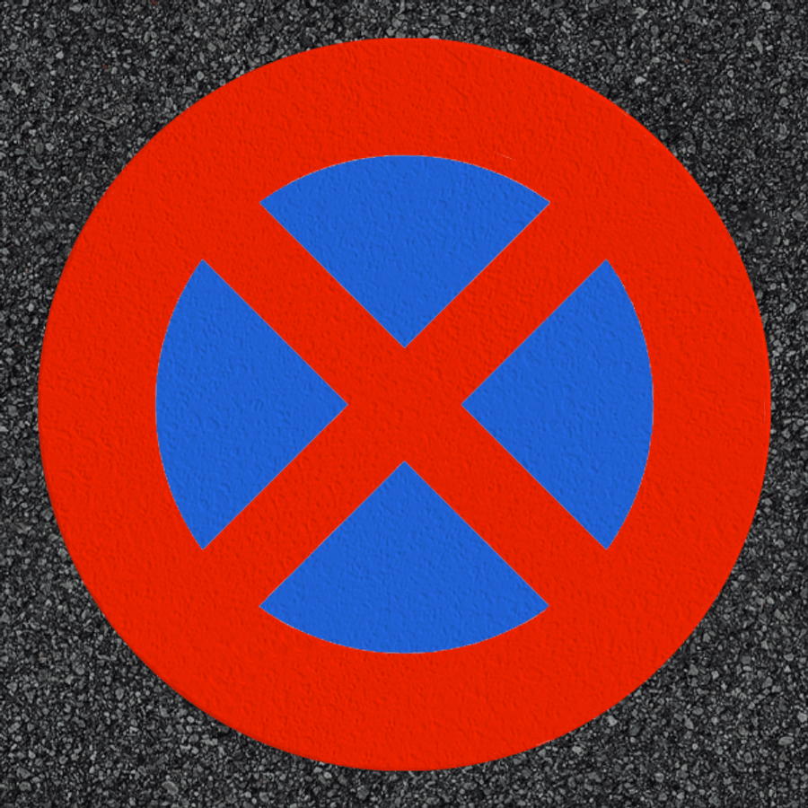 Thermoplast wegmarkering - Symbool E3 verboden stil te staan