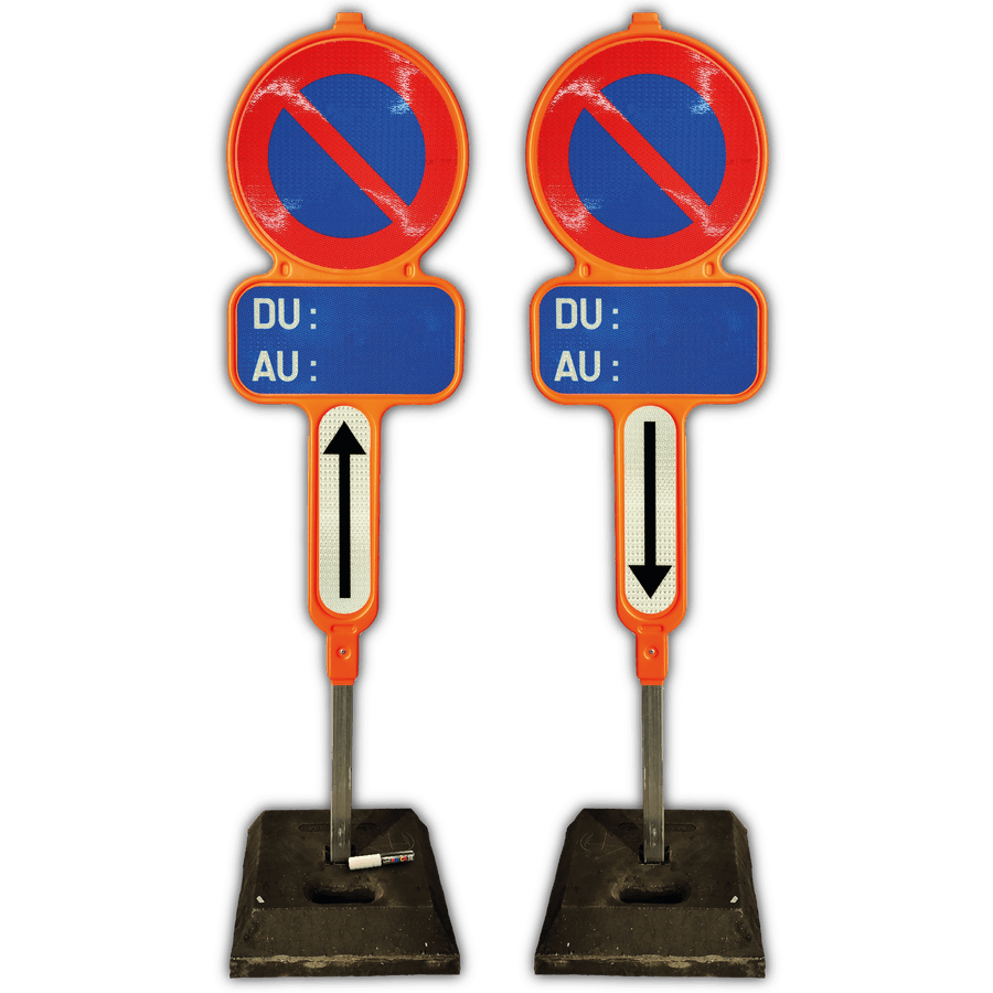 Un kit de panneaux d'interdiction de stationnement E1 en PEHD