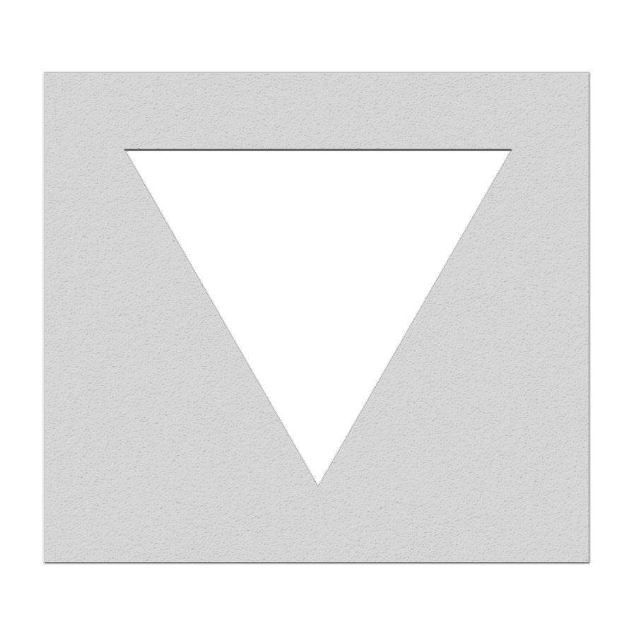 Un gabarit pour un marquage routier en forme de dent de requin