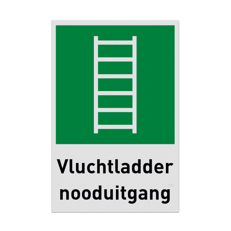 Vlak bord vluchtroute Vluchtladder nooduitgang kopen? Bestel hier!