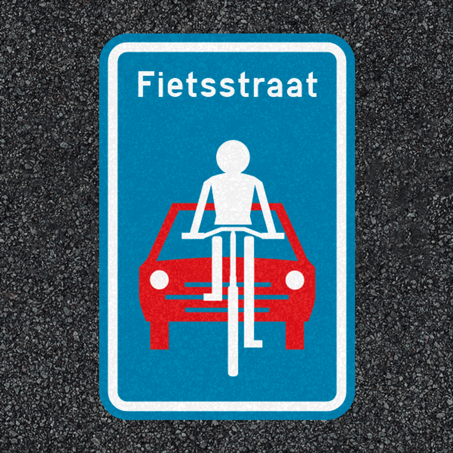Thermoplast wegmarkering - Symbool fietsstraat | Verkeersbord.be