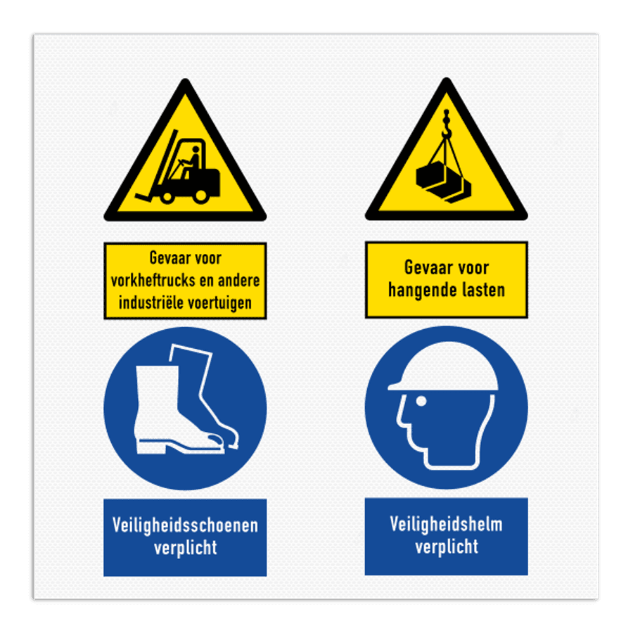 Werfbord met 4 PBM pictogrammen kopen? | Veiligheidsbordkopen.be