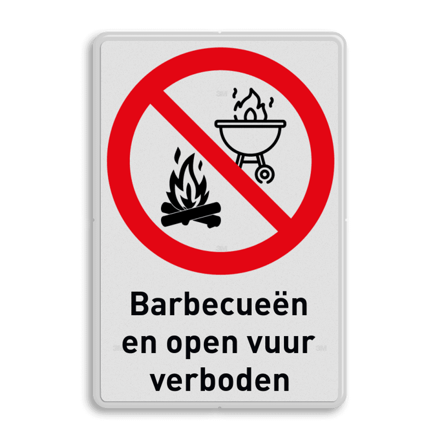 Verbodsbord BBQ en vuur kopen? Verboden open vuur | Bestel hier!