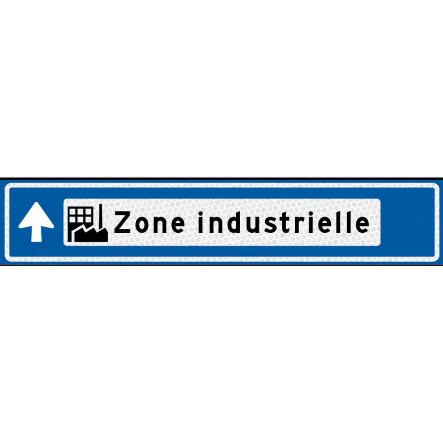 Panneau directionnel 100x20cm avec picto et flèche pour entreprise